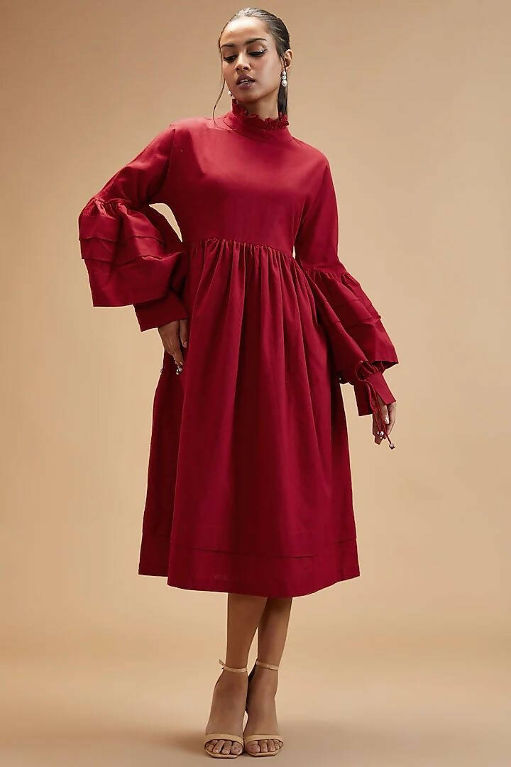 Scarlet Red Victorian Dress | Upcycled Scarlet Red Victorian Dress – REFASH
