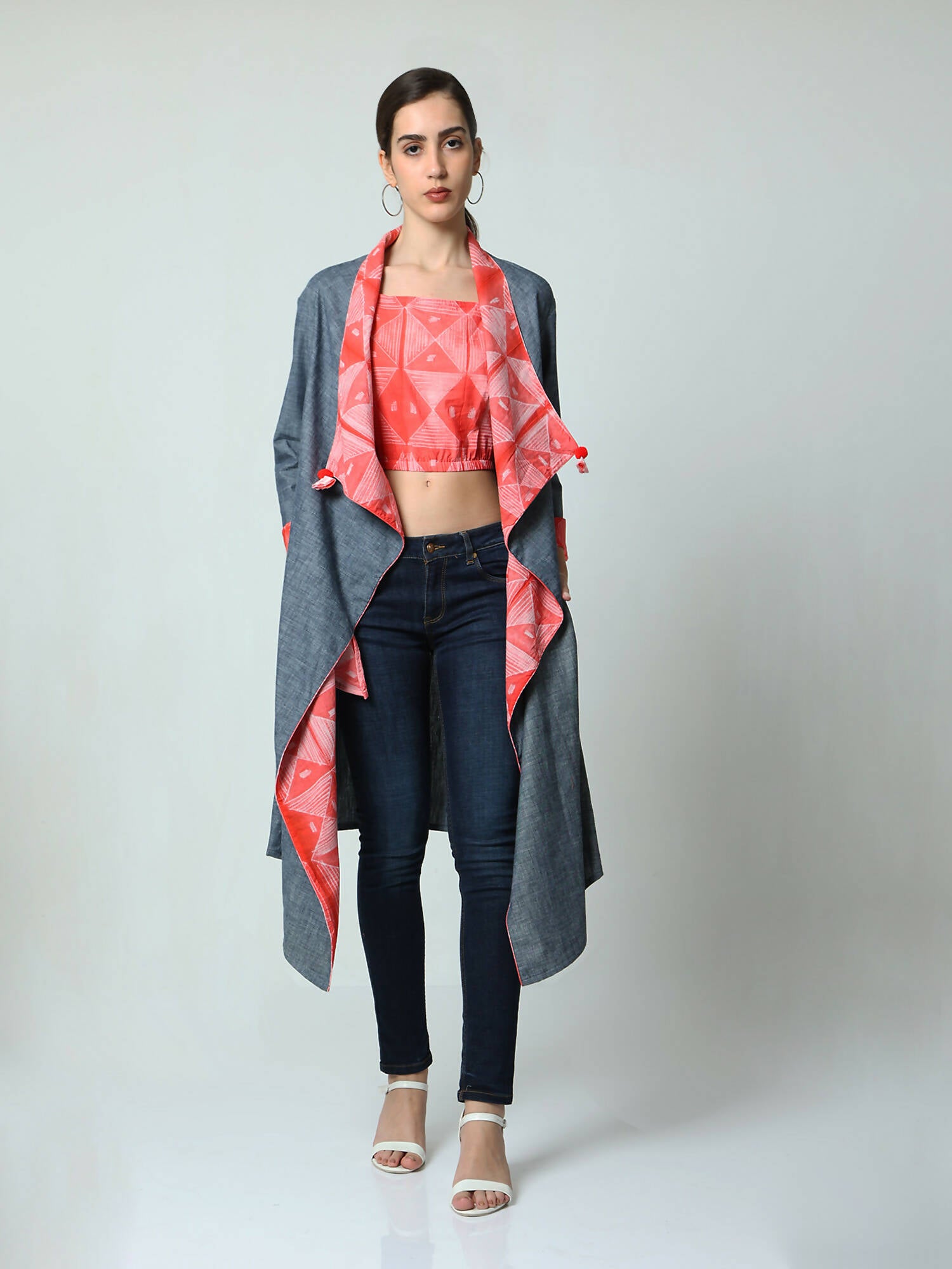 Shibori Overlay in Denim | Upcycled Denim Overlay – REFASH