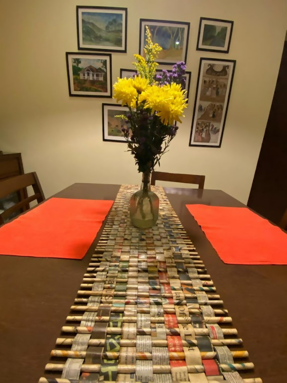 Handcrafted Paper Table Runner | Upcycled Handcrafted Paper Table Runn ...